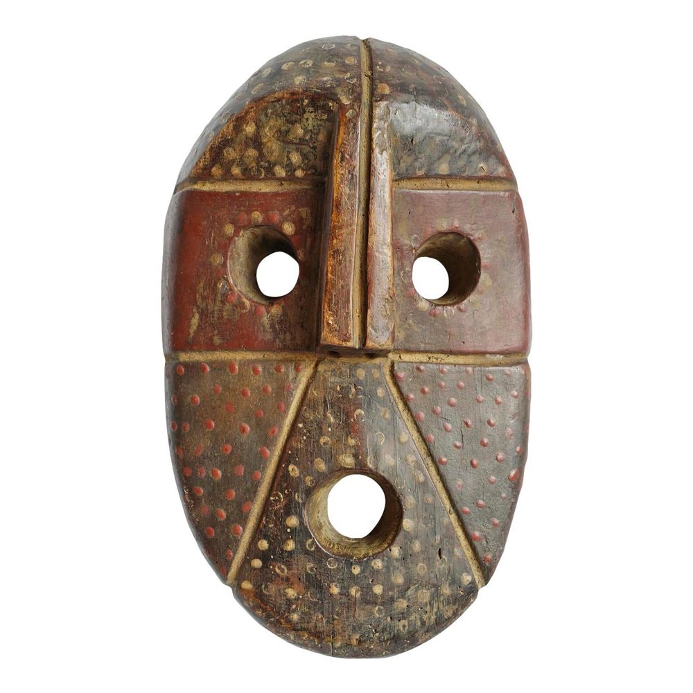 Vintage Dotted Carved Mask for sale at Pamono