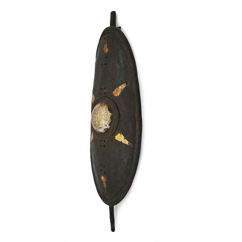 Vintage Elongated Wood Shield for sale at Pamono