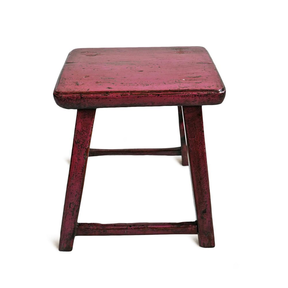 Vintage Purple Lacquer Stool for sale at Pamono