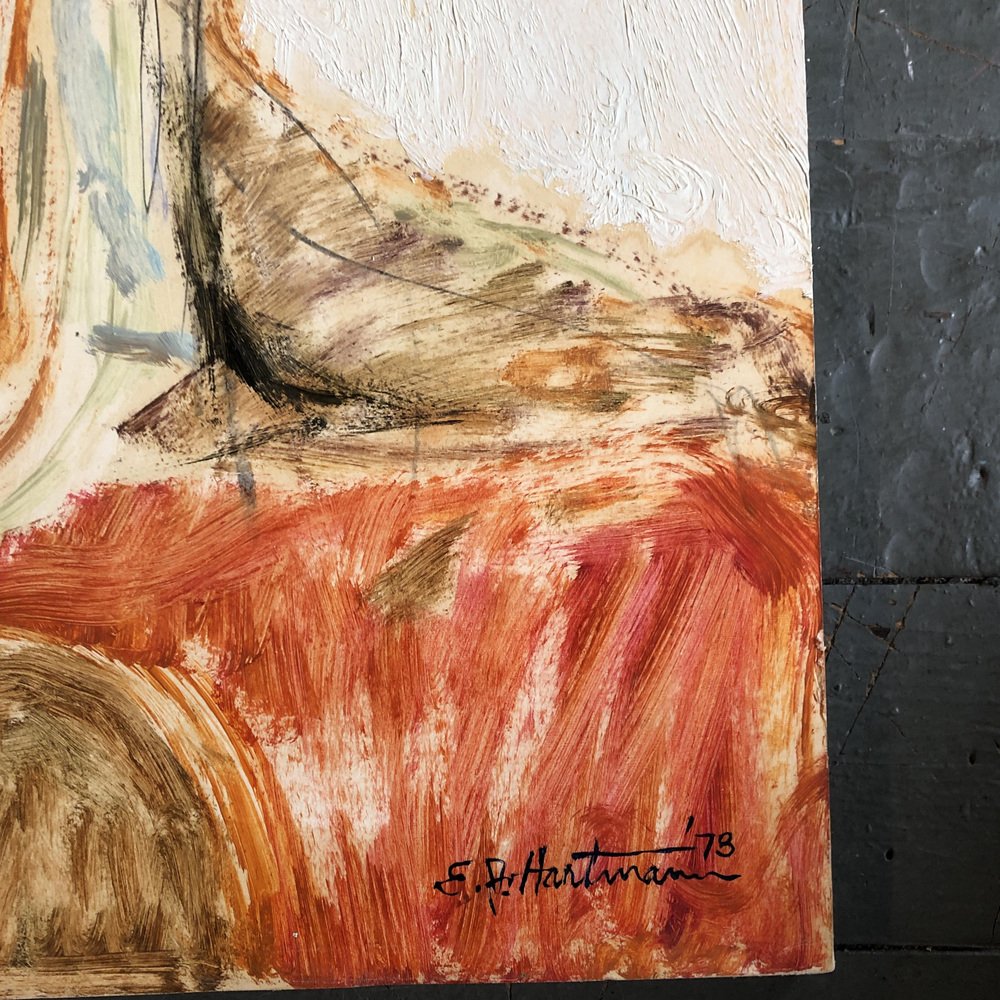 E. J. Hartmann, Modernist Portrait, 1970s, Painting for sale at Pamono