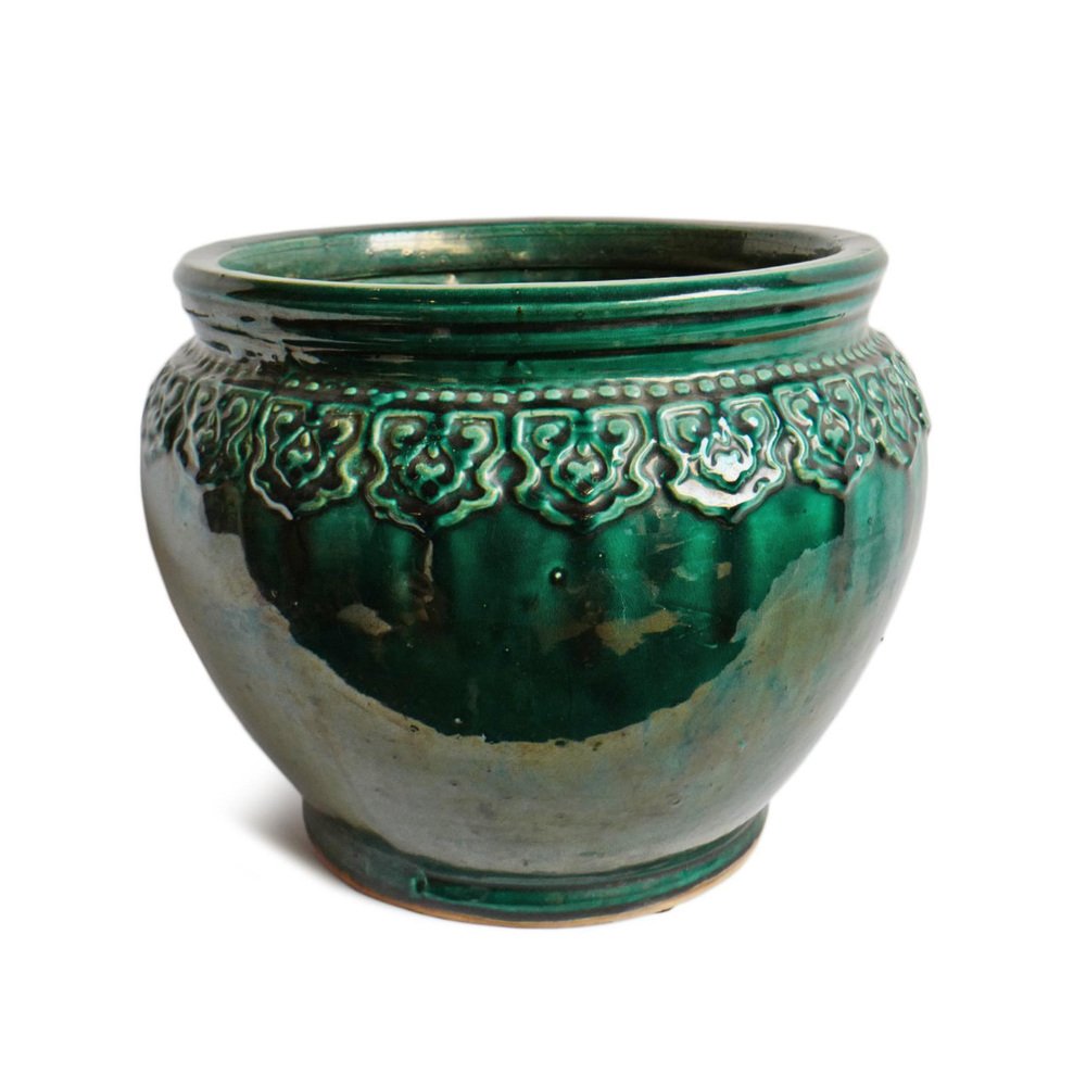 Vintage Green Vietnam Ceramic Pot for sale at Pamono