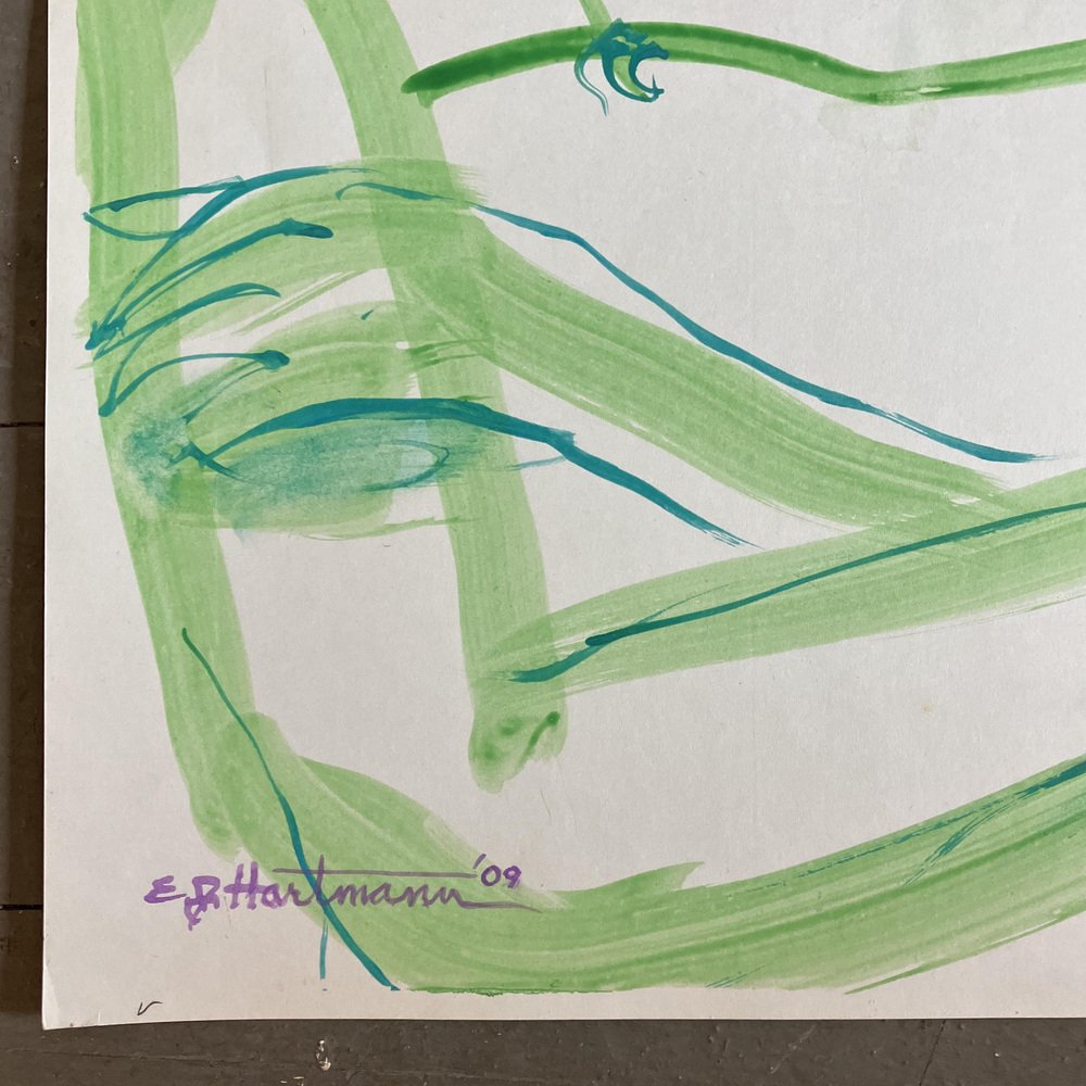 E. J. Hartmann, Abstract Female Portrait, 2000s, Painting on Paper for ...