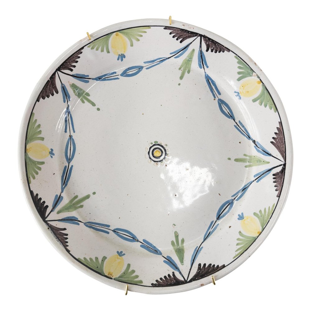 French Faience Decorative Polychrome Plate for sale at Pamono
