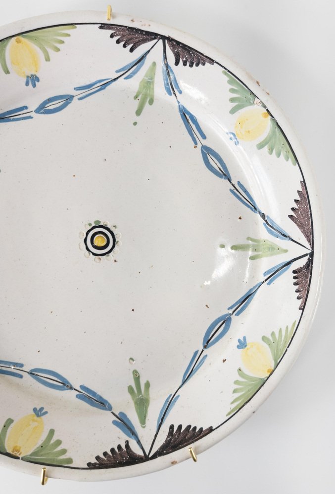 French Faience Decorative Polychrome Plate for sale at Pamono