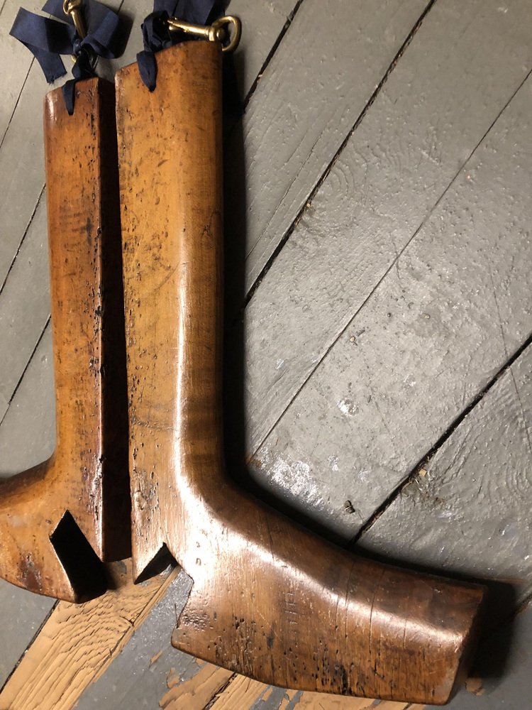 Vintage 19th Century, Wooden Boot Forms Set of 2 for sale at Pamono