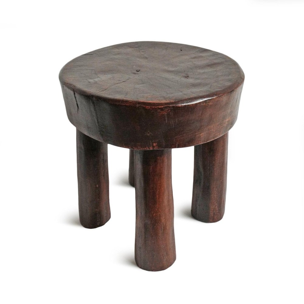 Vintage West African Wood Stool for sale at Pamono