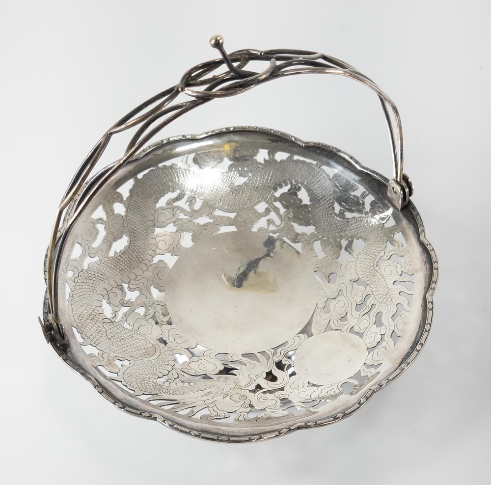 Chinese Export Sterling Silver Bon Bon or Compote Bowl for sale at Pamono