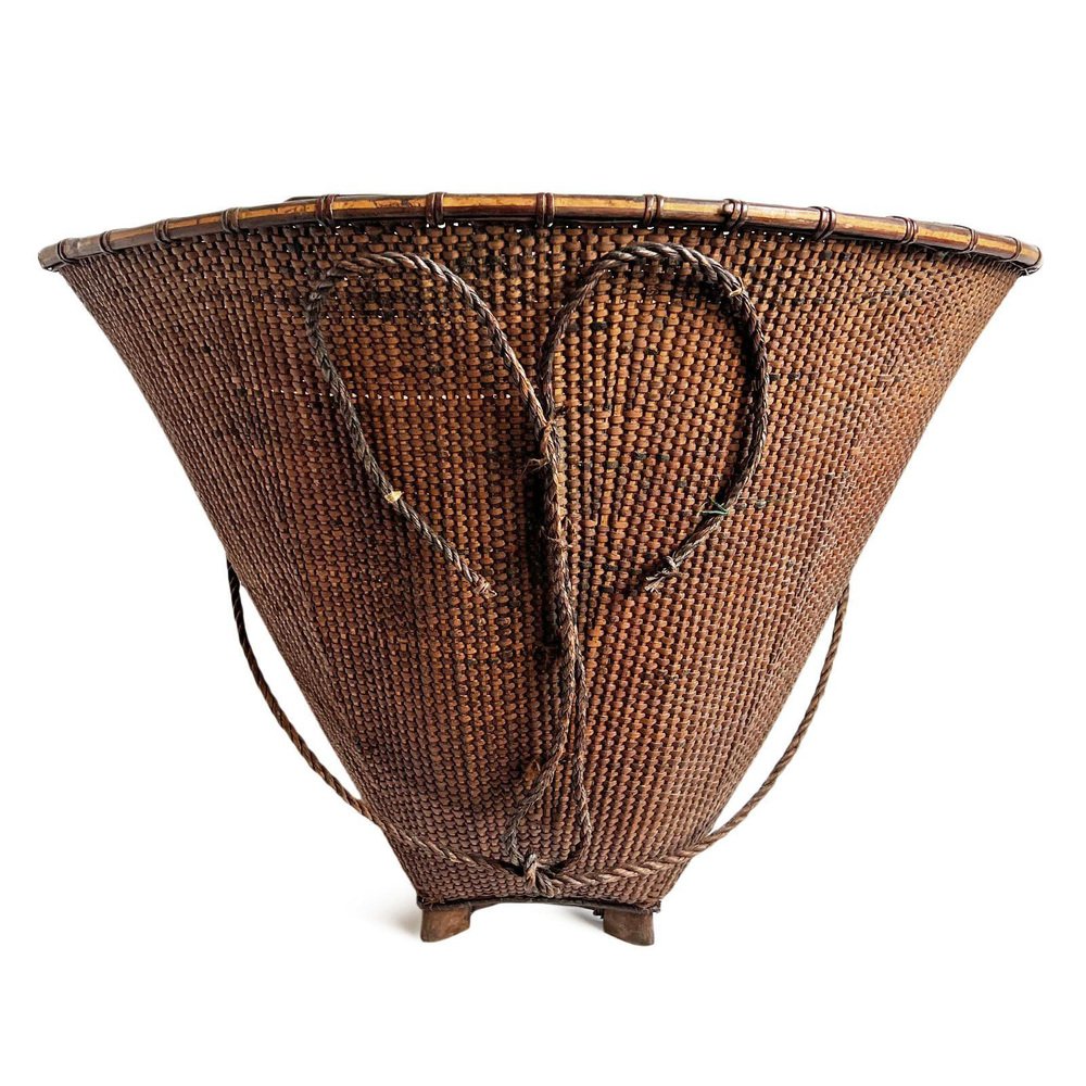 Antique Woven Nepal Village Basket for sale at Pamono