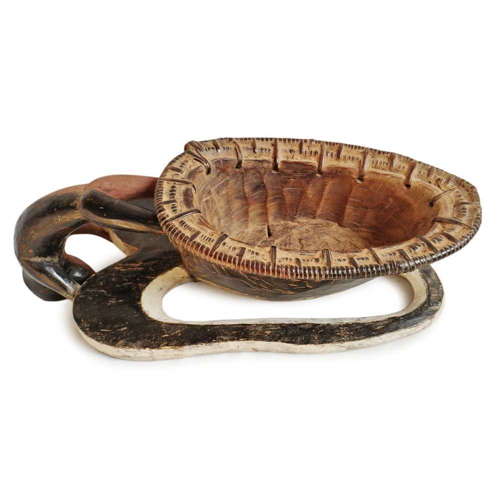 Vintage Black & White Lega Twin Mask for sale at Pamono