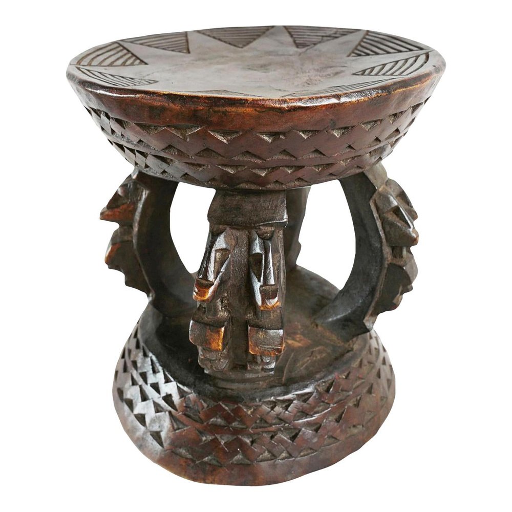 Vintage Dogon Star Carved Stool for sale at Pamono