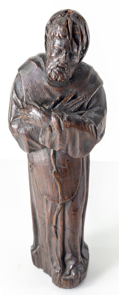 17th Century Renaissance Gothic Oak Carving of a Monk for sale at Pamono