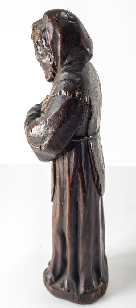 17th Century Renaissance Gothic Oak Carving of a Monk for sale at Pamono