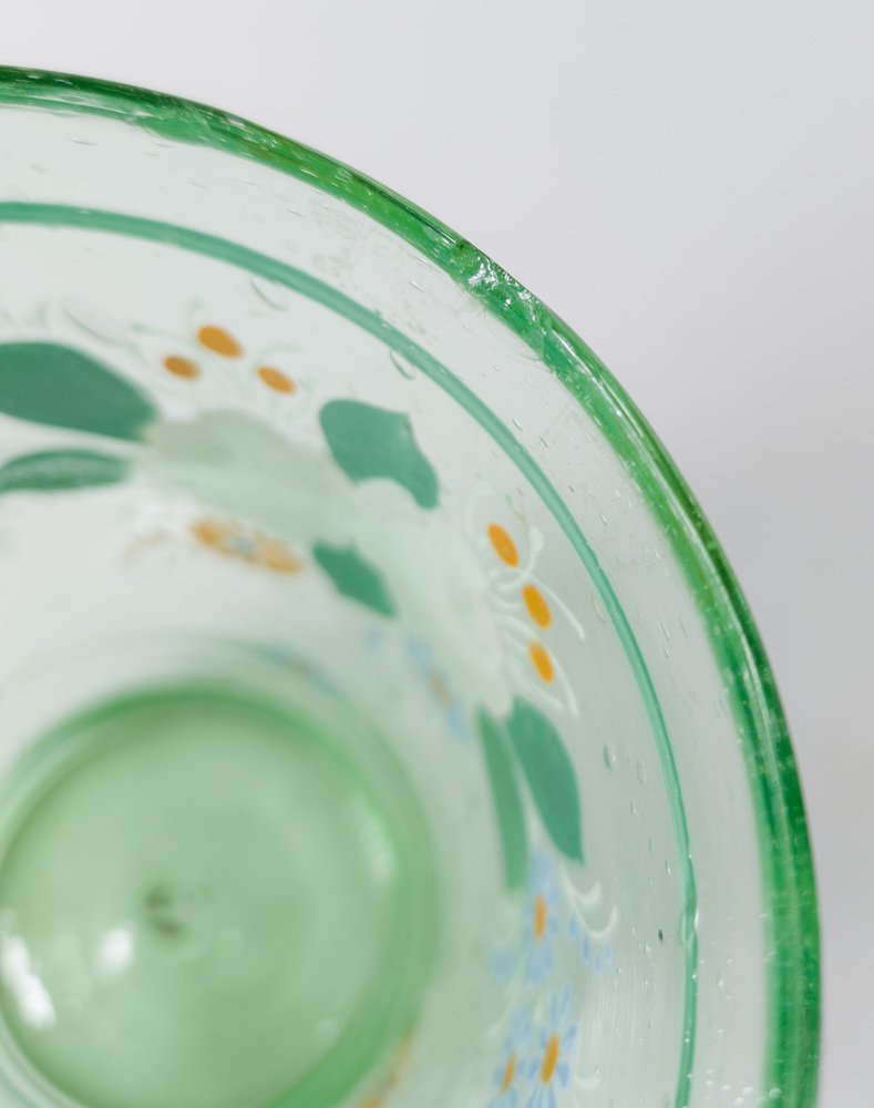 20th Century Bohemian Style Enameled Glass Beaker Vase with Flowers for ...