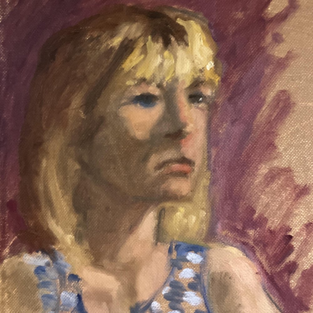 Impressionist Female Portrait, 1990s, Painting on Canvas for sale at Pamono