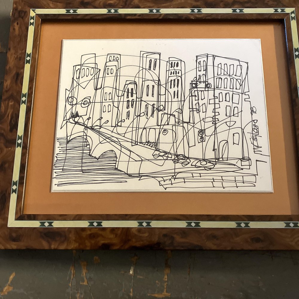 Wayne Cunningham, Abstract Drawing, 1990s, Ink on Paper, Framed for ...