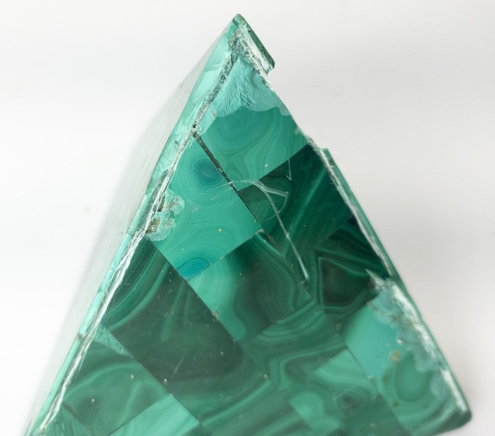 20th Century Decorative Malachite Stone Mineral Pyramid for sale at Pamono