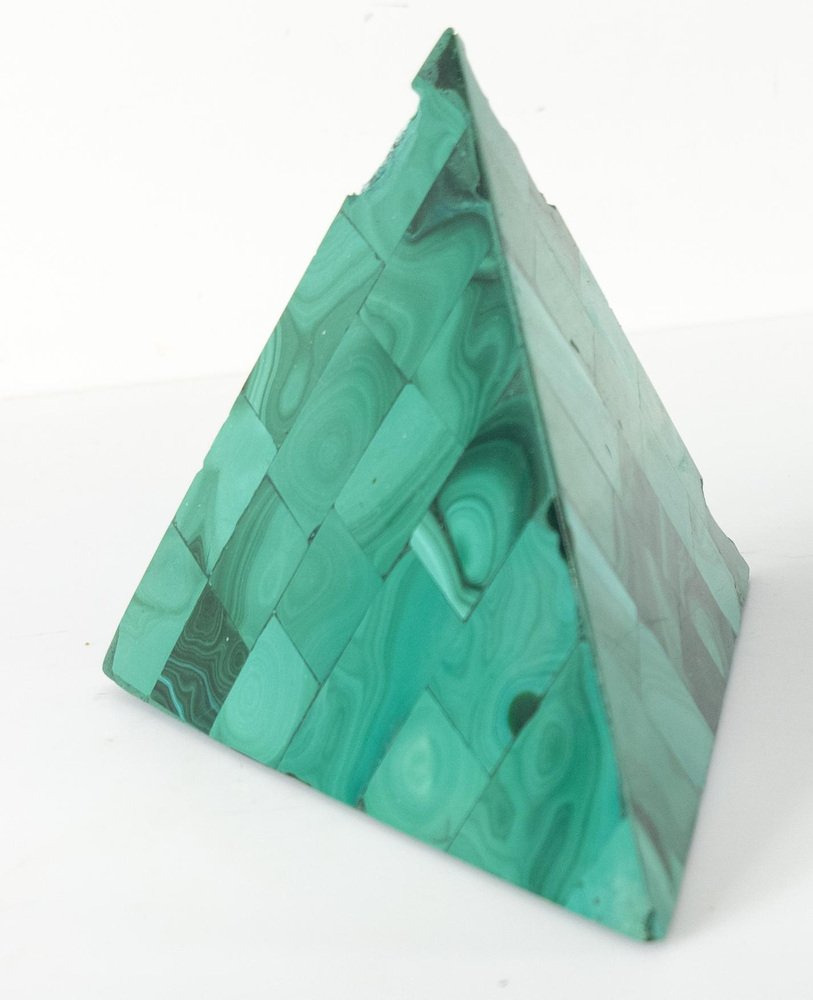 20th Century Decorative Malachite Stone Mineral Pyramid for sale at Pamono