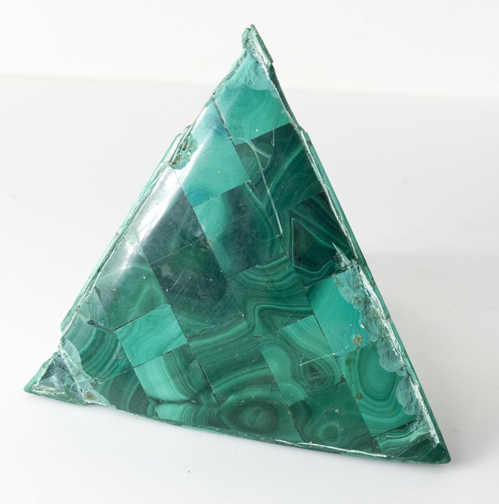 20th Century Decorative Malachite Stone Mineral Pyramid for sale at Pamono