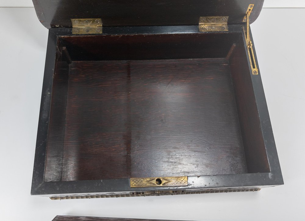 19th Century French Boulle Bronze Inlaid Ebonized Wood Dresser Vanity ...