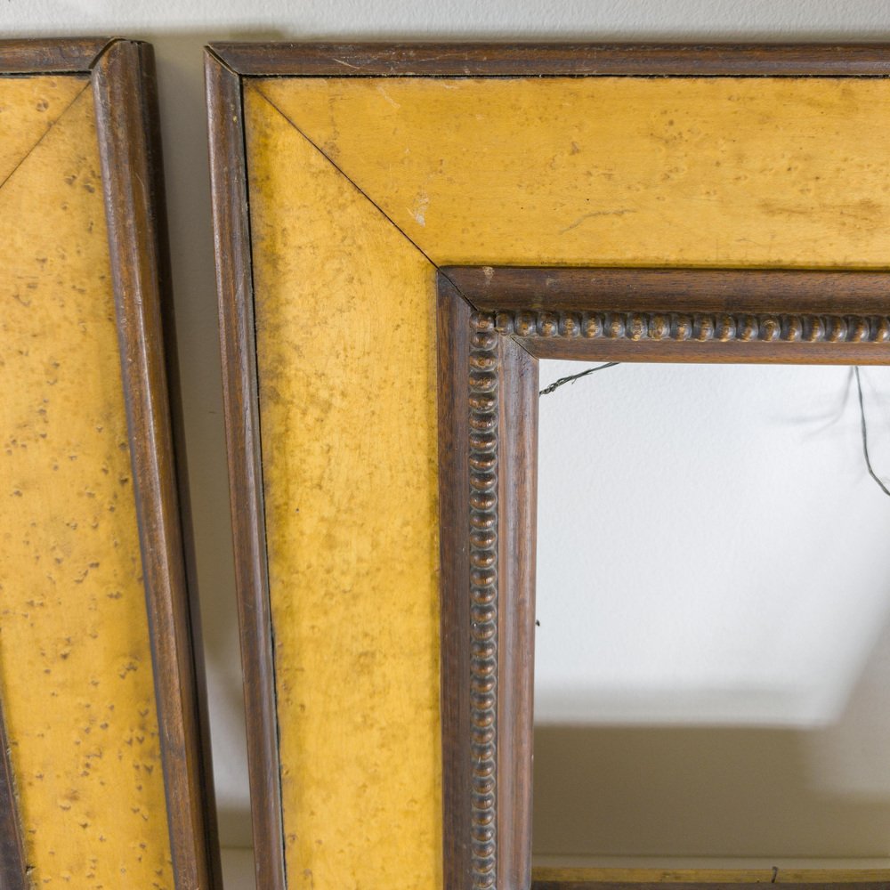 Mid-Century Birdseye Maple and Walnut Square Picture Painting Frames ...