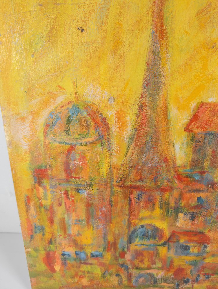 Architectural Cityscape, 1920s, Paint and Acrylic for sale at Pamono