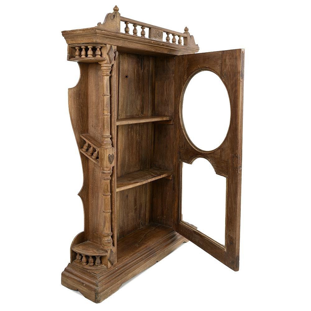 Carved Wooden Wall Display Case for sale at Pamono