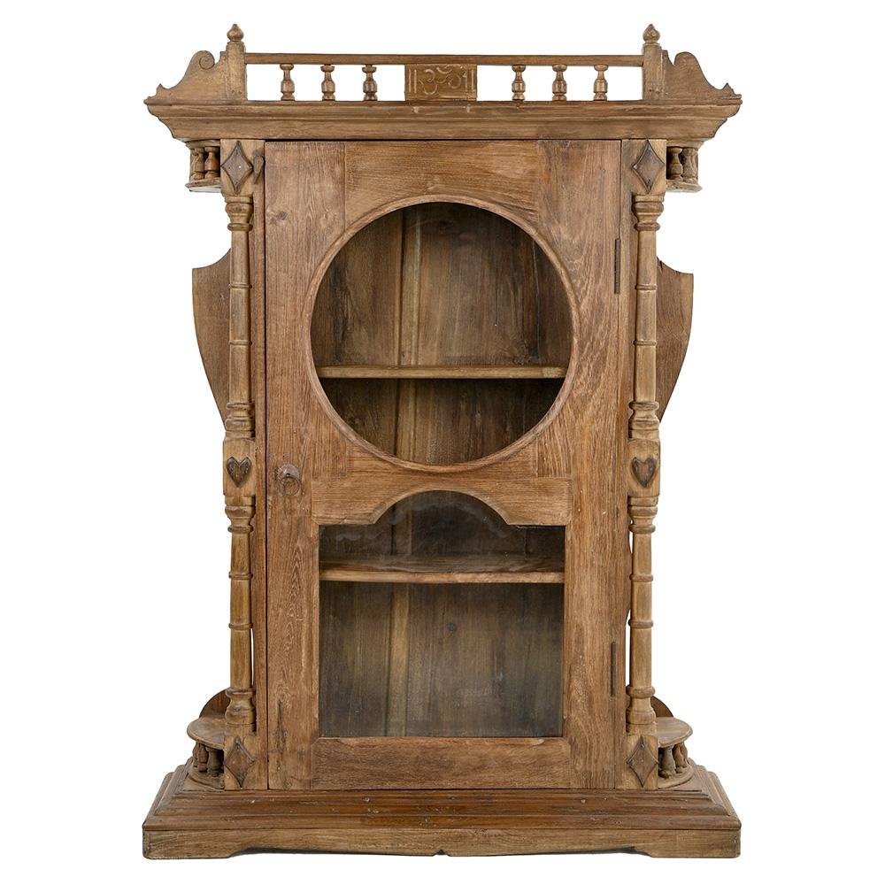 Carved Wooden Wall Display Case for sale at Pamono