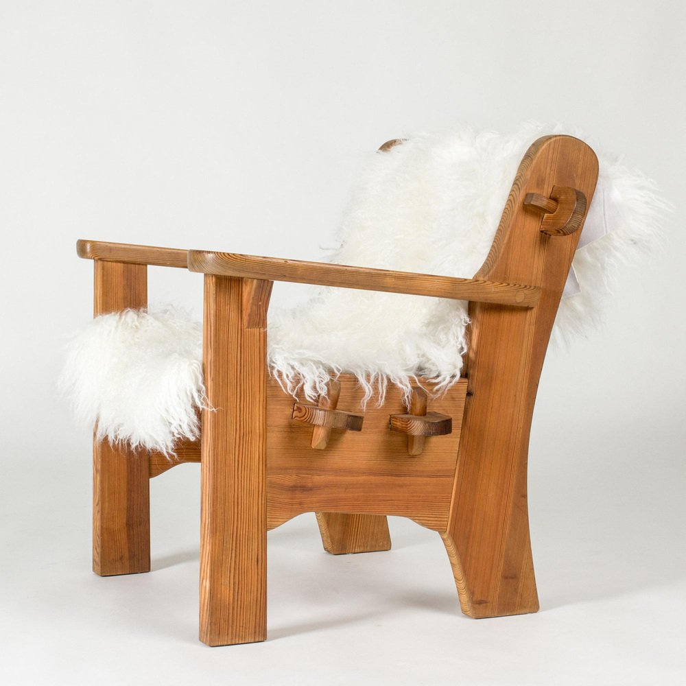Pine Lounge Chair by David Rosén, 1950s for sale at Pamono