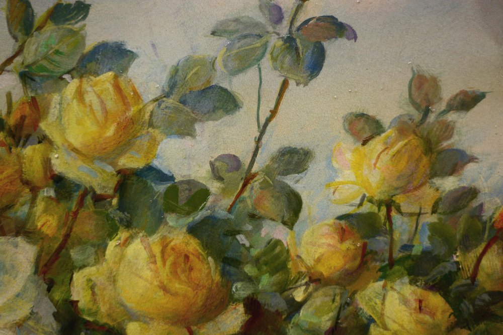 Giovanni Bonetti, Yellow Roses, Oil on Canvas, 2019 for sale at Pamono