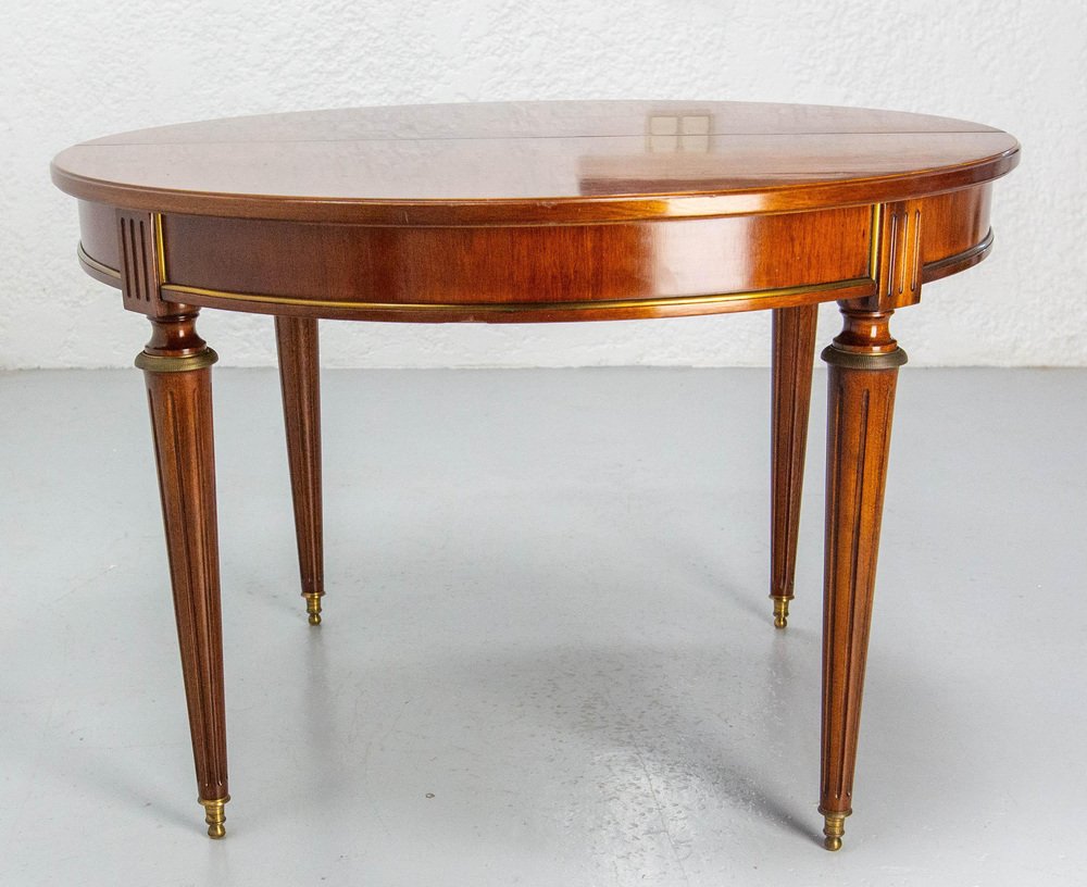 French Round Extending Dining Table, 1960s for sale at Pamono