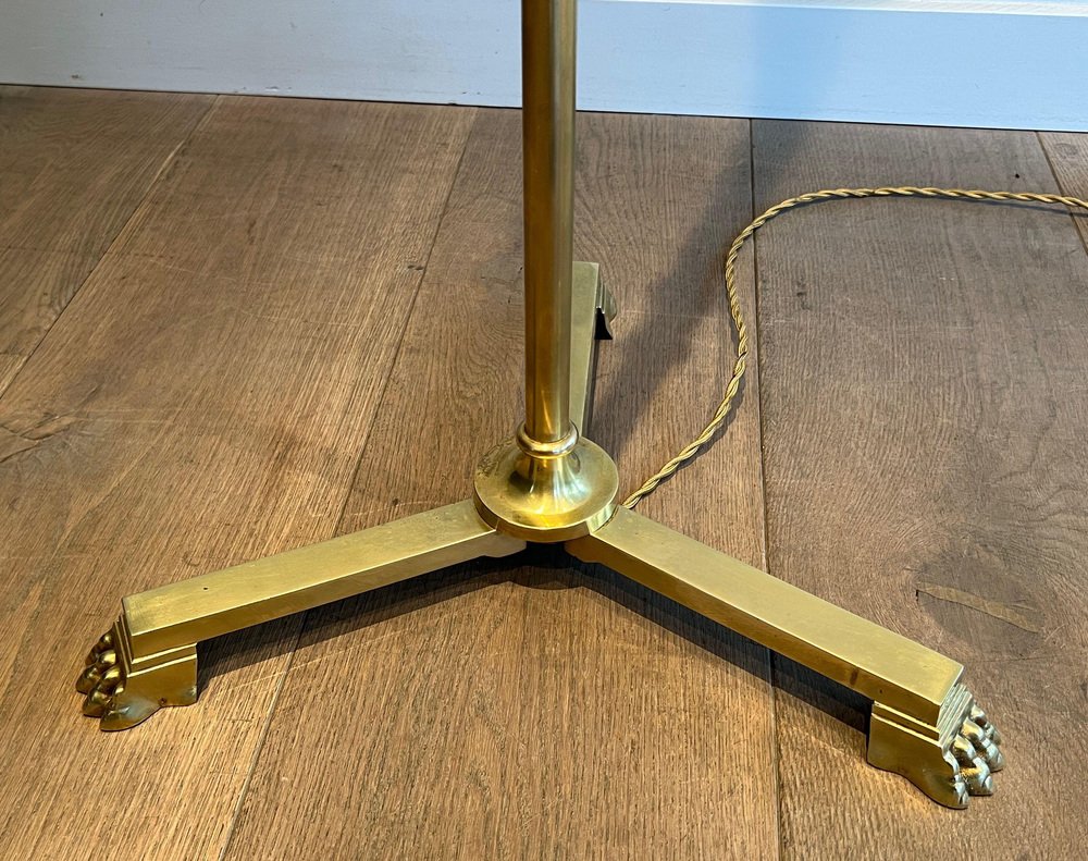 Neoklassizistische Stehlampe aus Bronze & Messing mit Klauenfüßen von ...