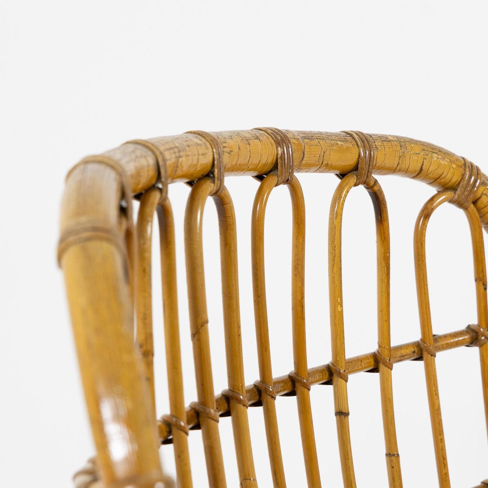 Large Single Bamboo Armchair, 1970s for sale at Pamono