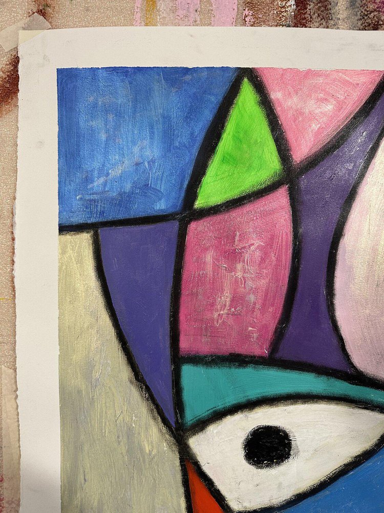 Federico Pinto Schmid, The Cat, 2022, Acrylic & Oil Pastel on Paper for ...