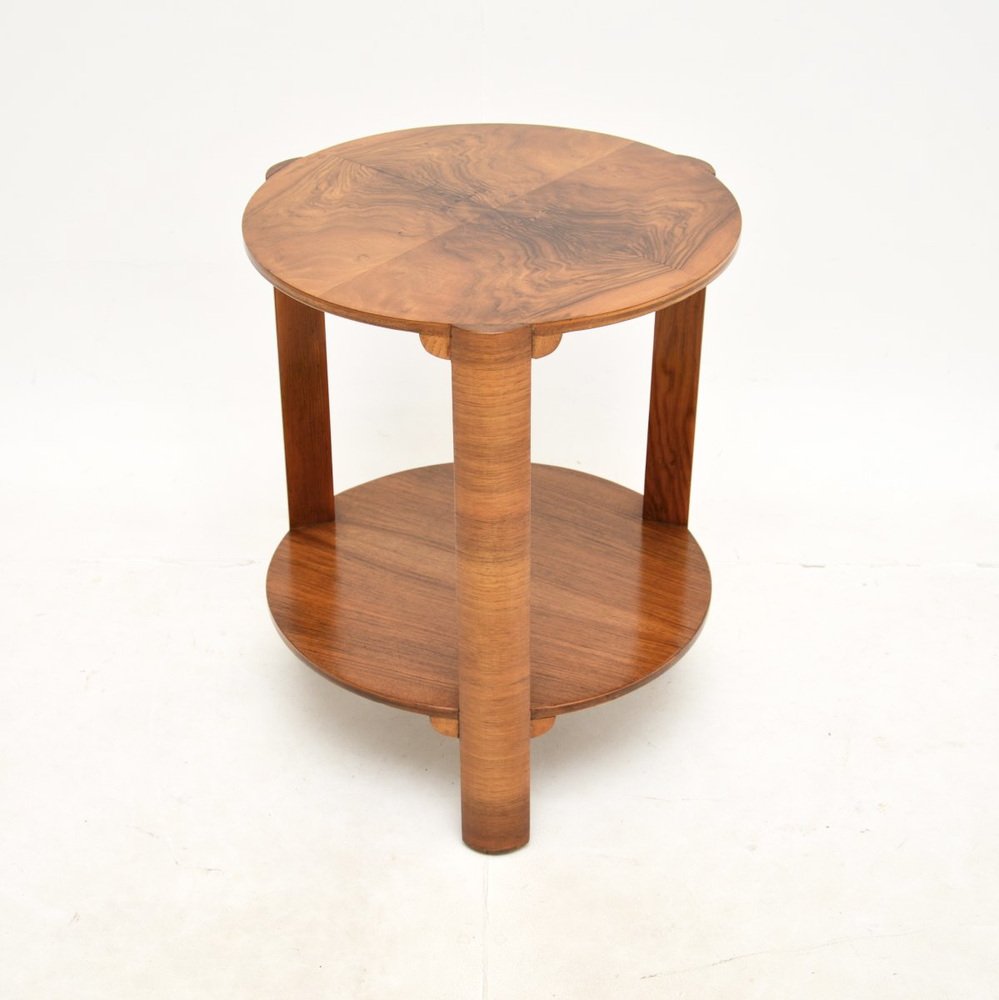 Art Deco Figured Walnut Occasional Side Table, 1920s for sale at Pamono
