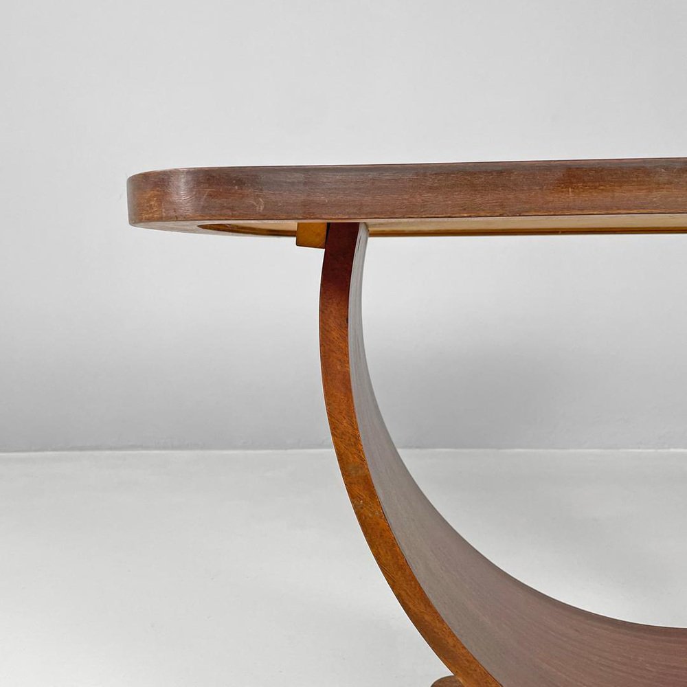 Italian Art Deco Wooden Coffee Table with Semicircle Legs, 1930s for ...