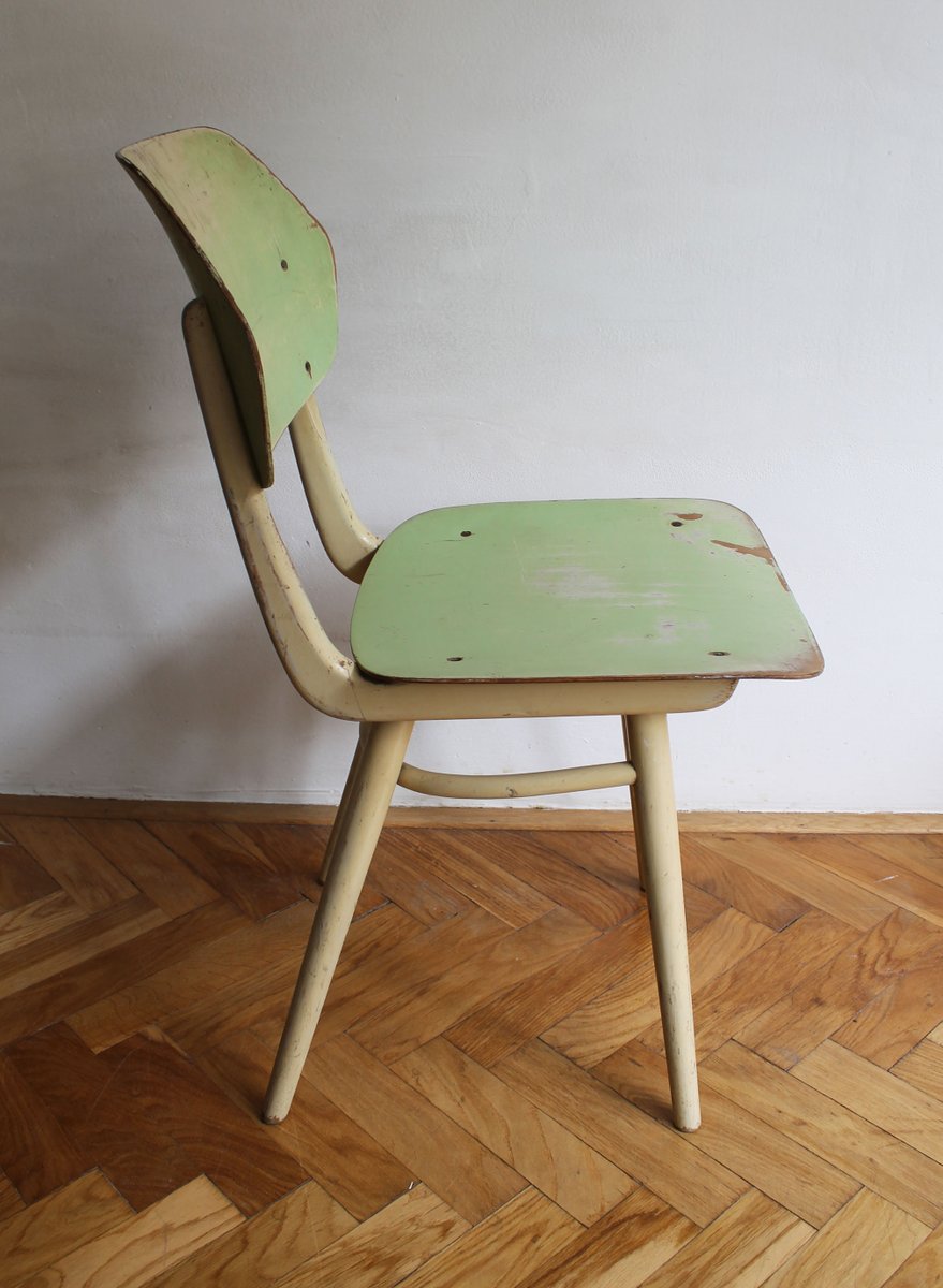 Set of Mid-Century Modern Green and Blue Dining Chairs by Ton, 1964 for ...