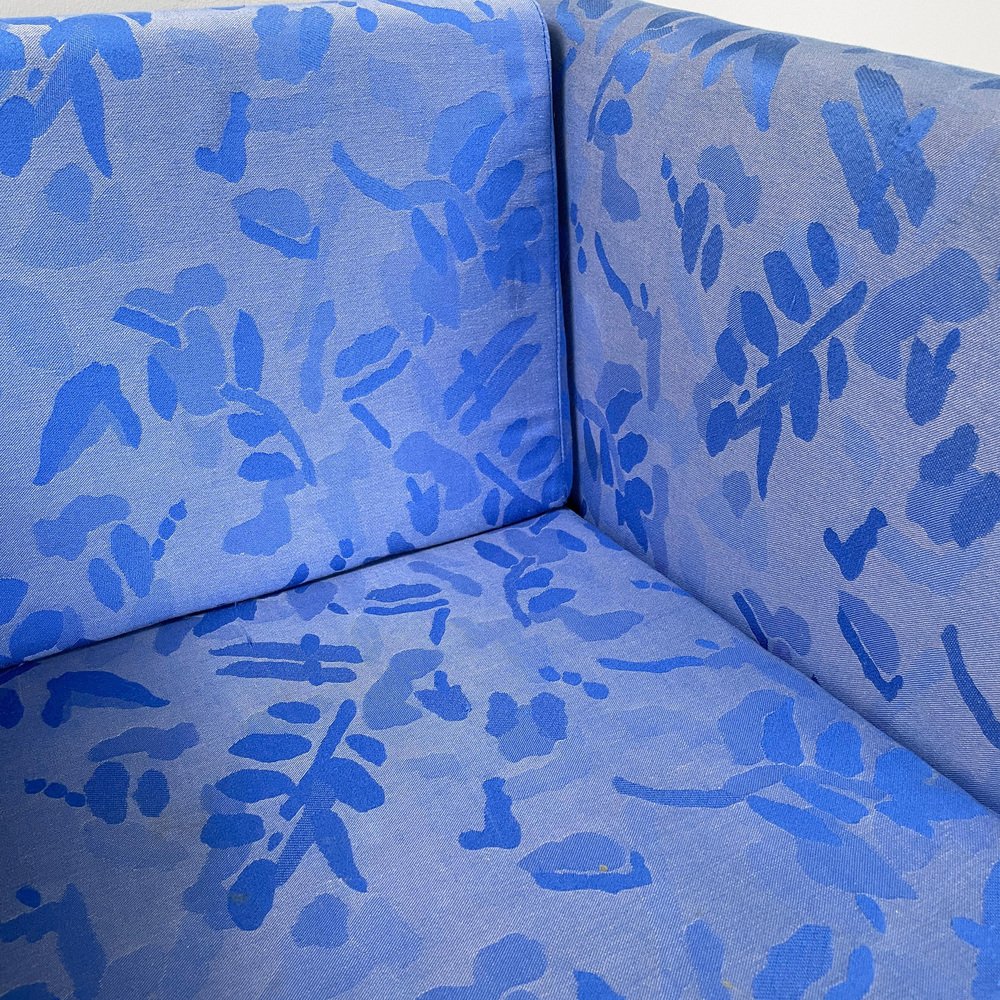 Italian Modern Blue Fabric Felix Armchair attributed to Burkhard ...