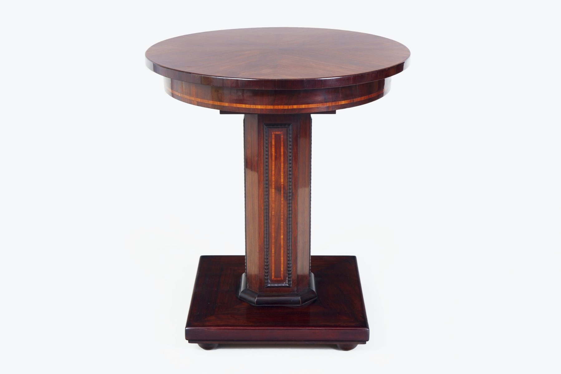 Small Art Deco Round Table in Palisander, 1890s for sale at Pamono