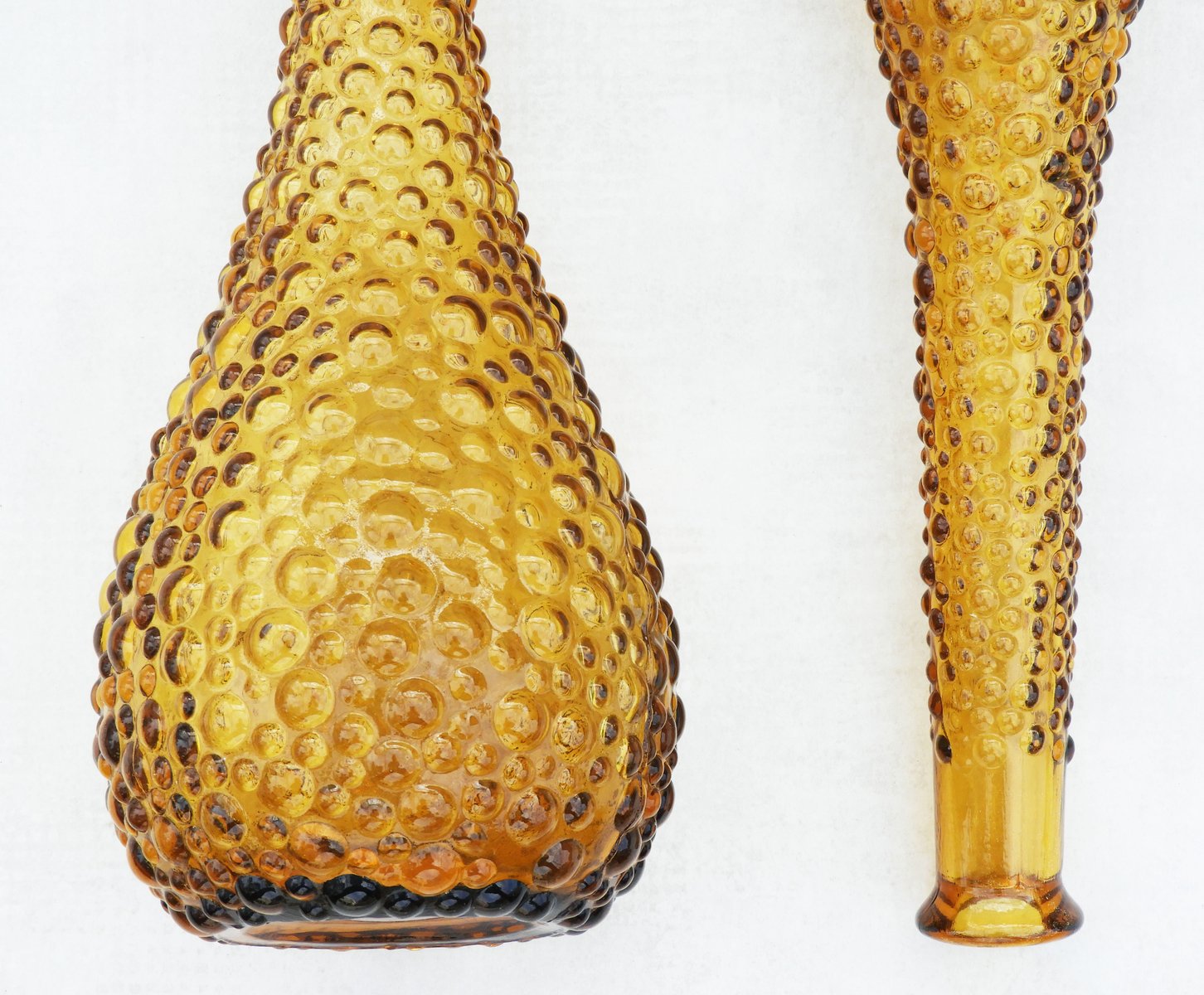 Mid-Century Empoli Amber Bubble Glass Bottle Vases, 1960, Set of 2 for ...