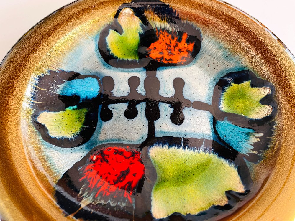 Italian Enamelled Copper Dish by Studio Cellini, 1970s for sale at Pamono