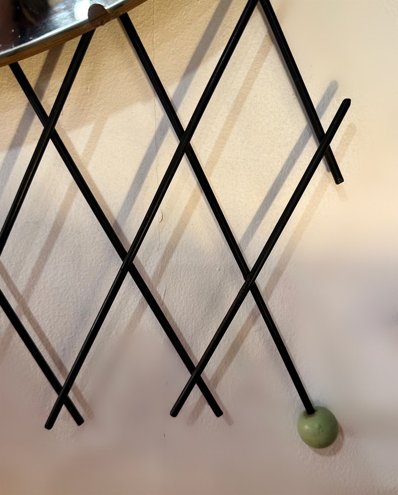 Mid-Century French Organic Shape Cross Hatch Iron Mirror, 1950 for sale ...