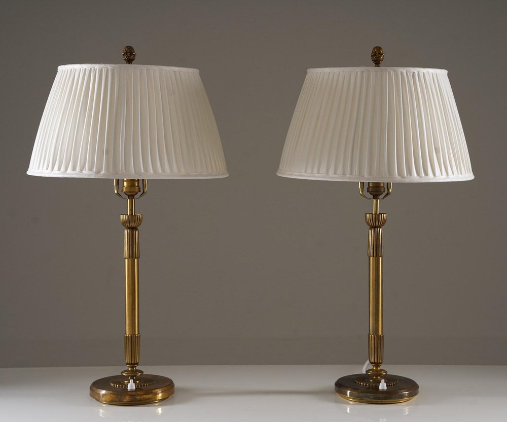 Modern Swedish Table Lamps attributed to Einar Bäckström, 1950s, Set of ...