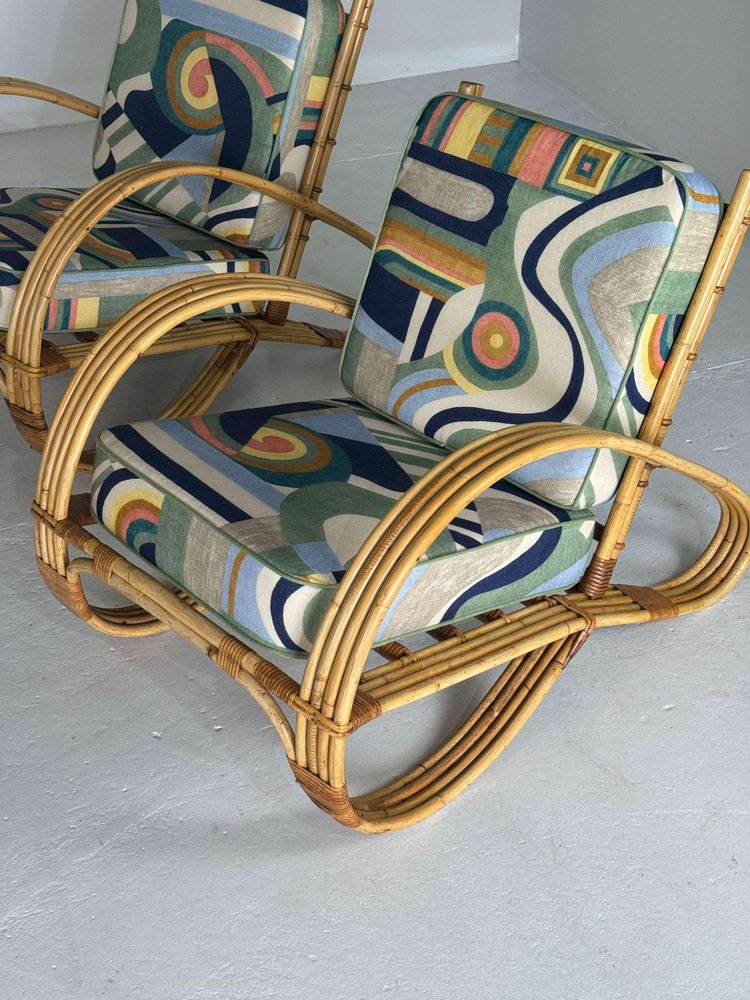 Set of Vintage Bamboo Rattan Lounge Chairs for sale at Pamono Set of Vintage Bamboo Rattan Lounge Chairs for sale at Pamono