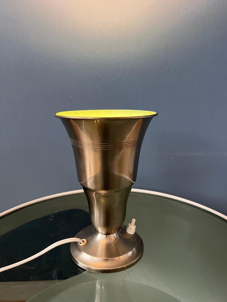 Metal Trumpet Uplighter Cup Table Lamp in Silver Colour for sale at Pamono