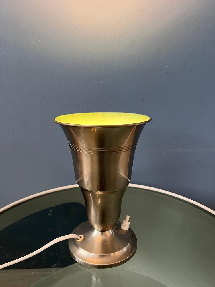Metal Trumpet Uplighter Cup Table Lamp in Silver Colour for sale at Pamono