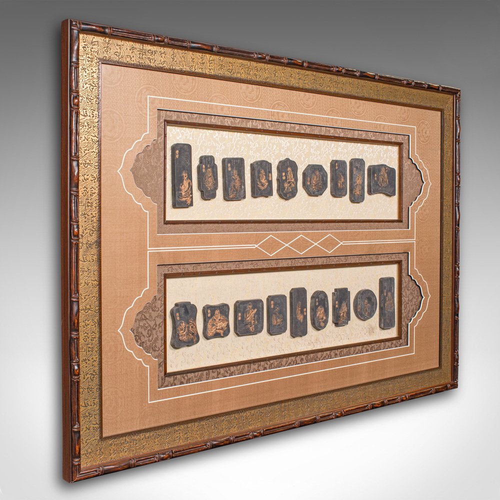 Large Antique Chinese Victorian Qing Ink Stone Display Set with ...