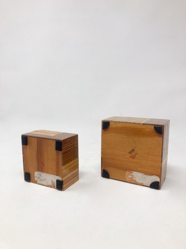 Mid-Century Modern Little Marquetry Boxes, Set of 2 for sale at Pamono
