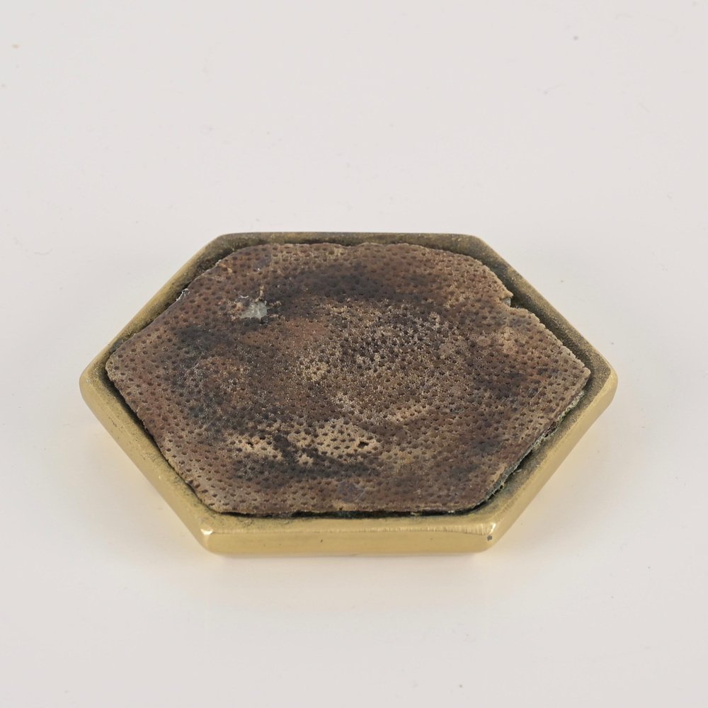 Hexagonal Ashtray in Cast Brass and Aluminum by David Marshall, 1970s ...