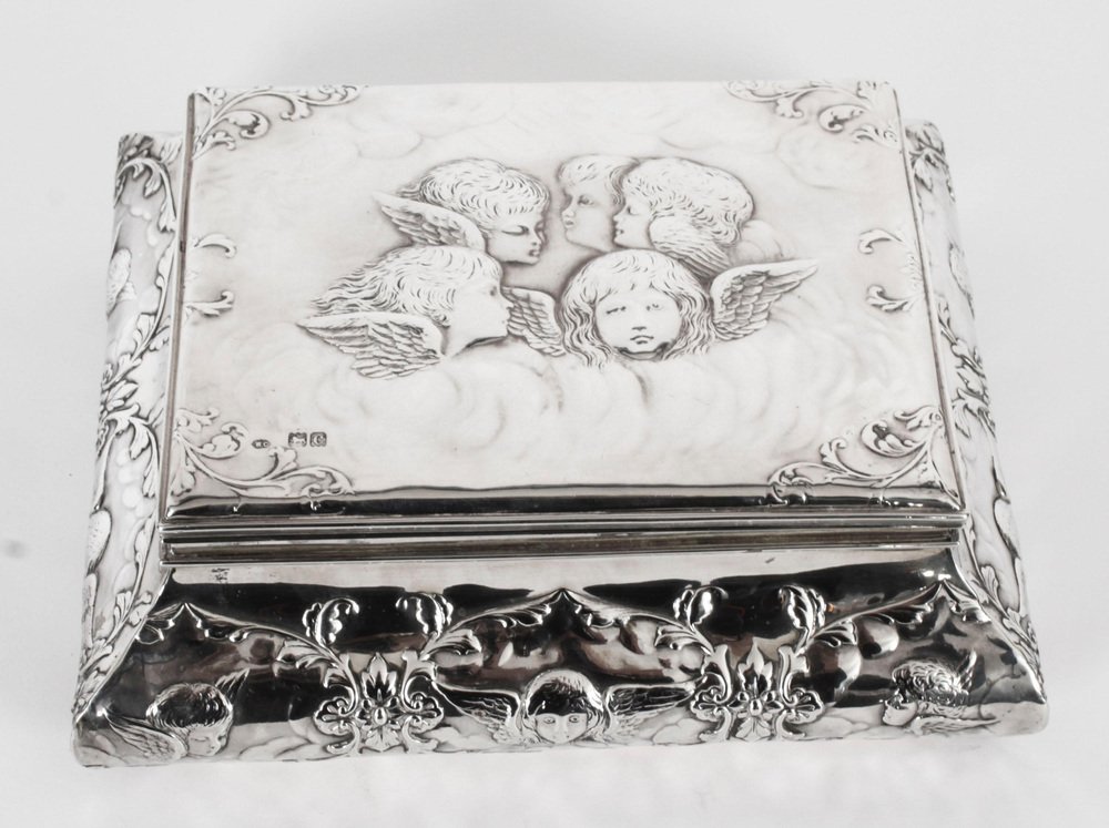 Antique Victorian Sterling Silver Casket by William Comyns & Sons ...