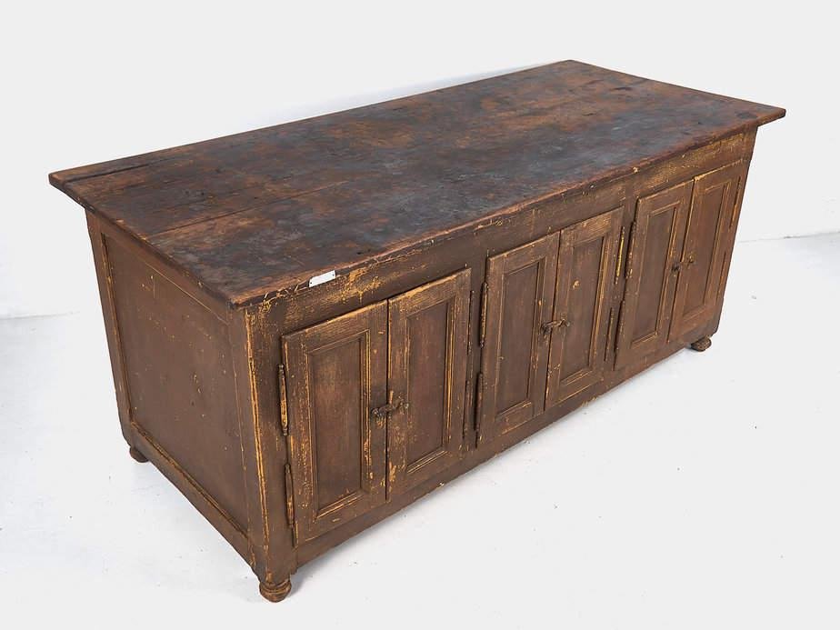 Antique Kitchen Island with Doors on Both Sides, 1850 for sale at Pamono